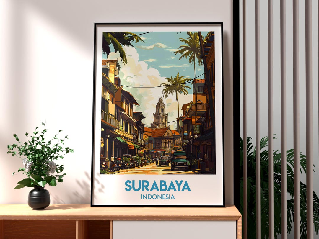 Surabaya Indonesia Travel Poster: Java Wall Art - Etsy