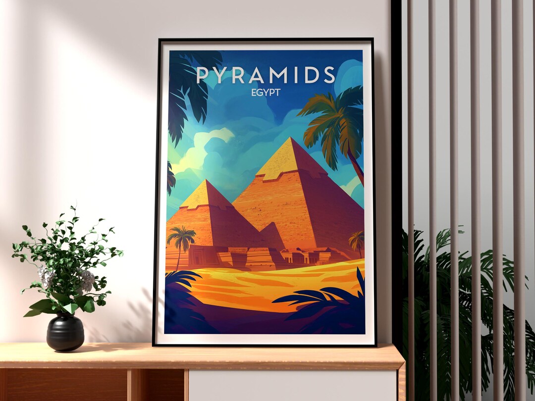 The Pyramids of Giza Poster - Egypt Travel Poster - the Pyramids Art ...
