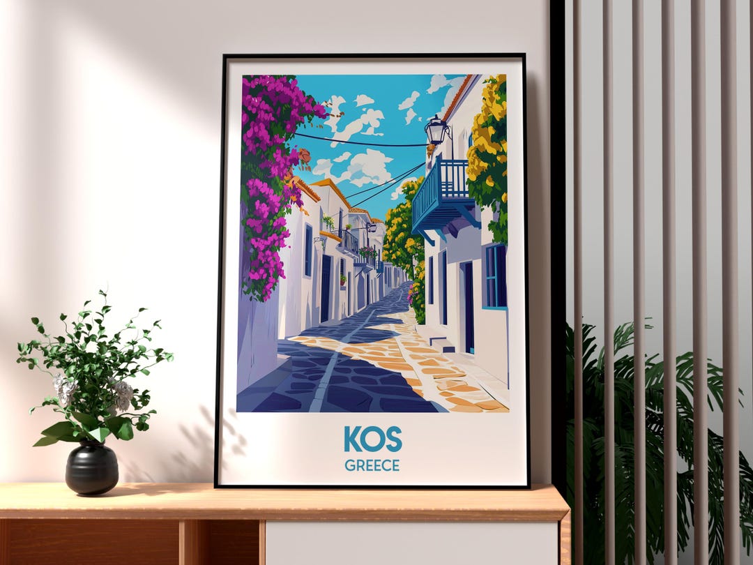 Kos Island Print: Greece Travel Poster, Coastal Wall Art - Etsy