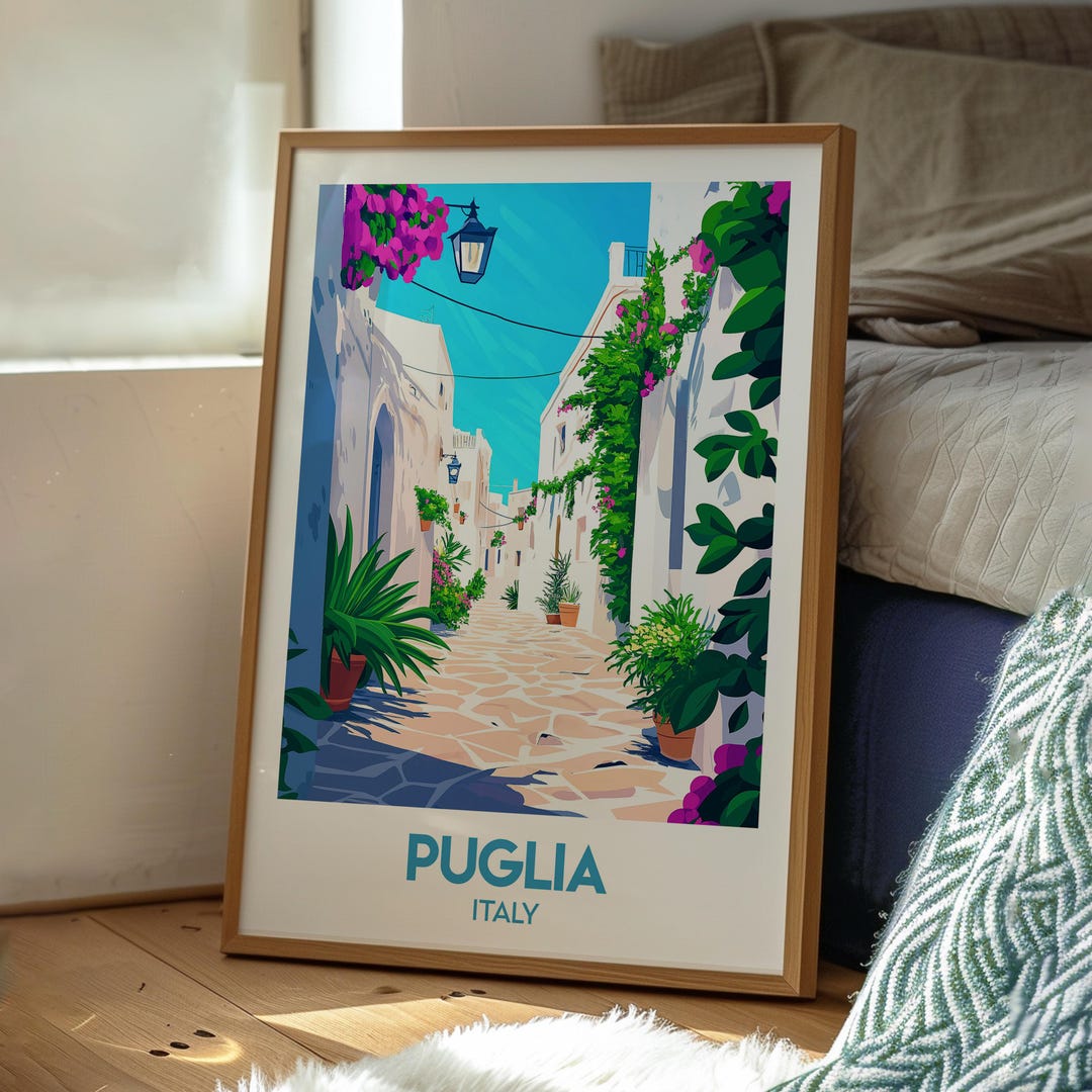 Puglia Italy Print: Travel Poster, Apulia Wall Art - Etsy