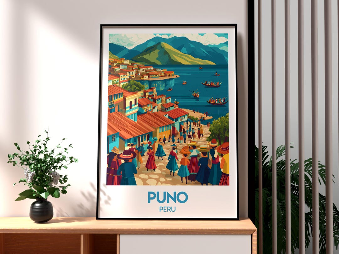 Puno Poster - Puno Art - Peru Travel Print - Peru Wall Art - Lake ...