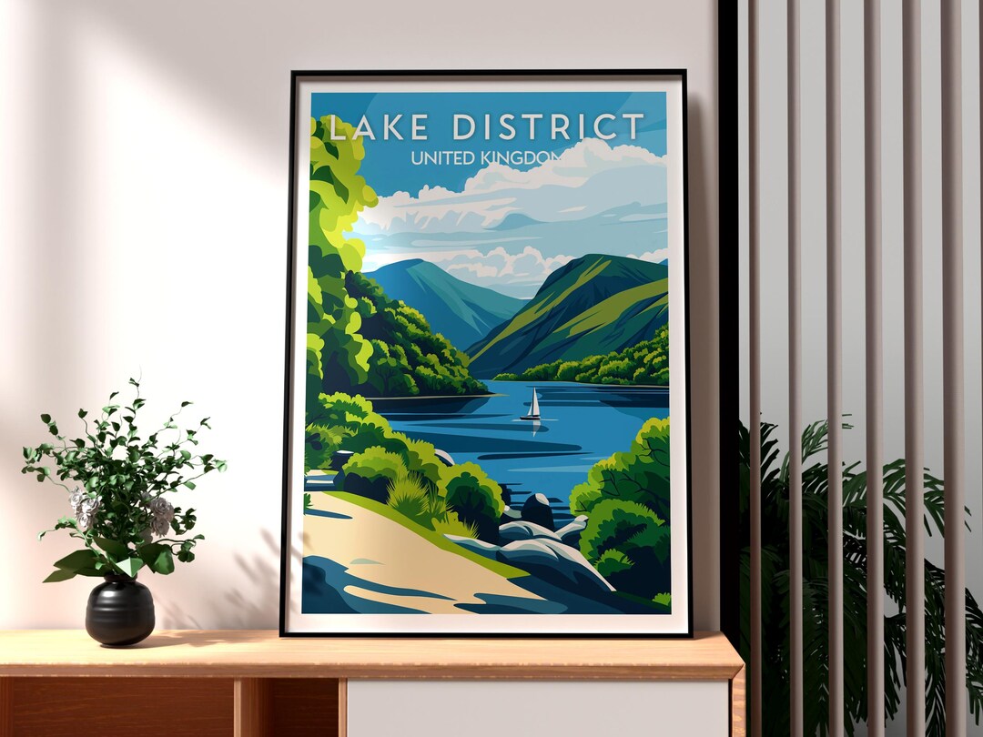 The Lake District Print - the Lake District Wall Art - UK Countryside ...