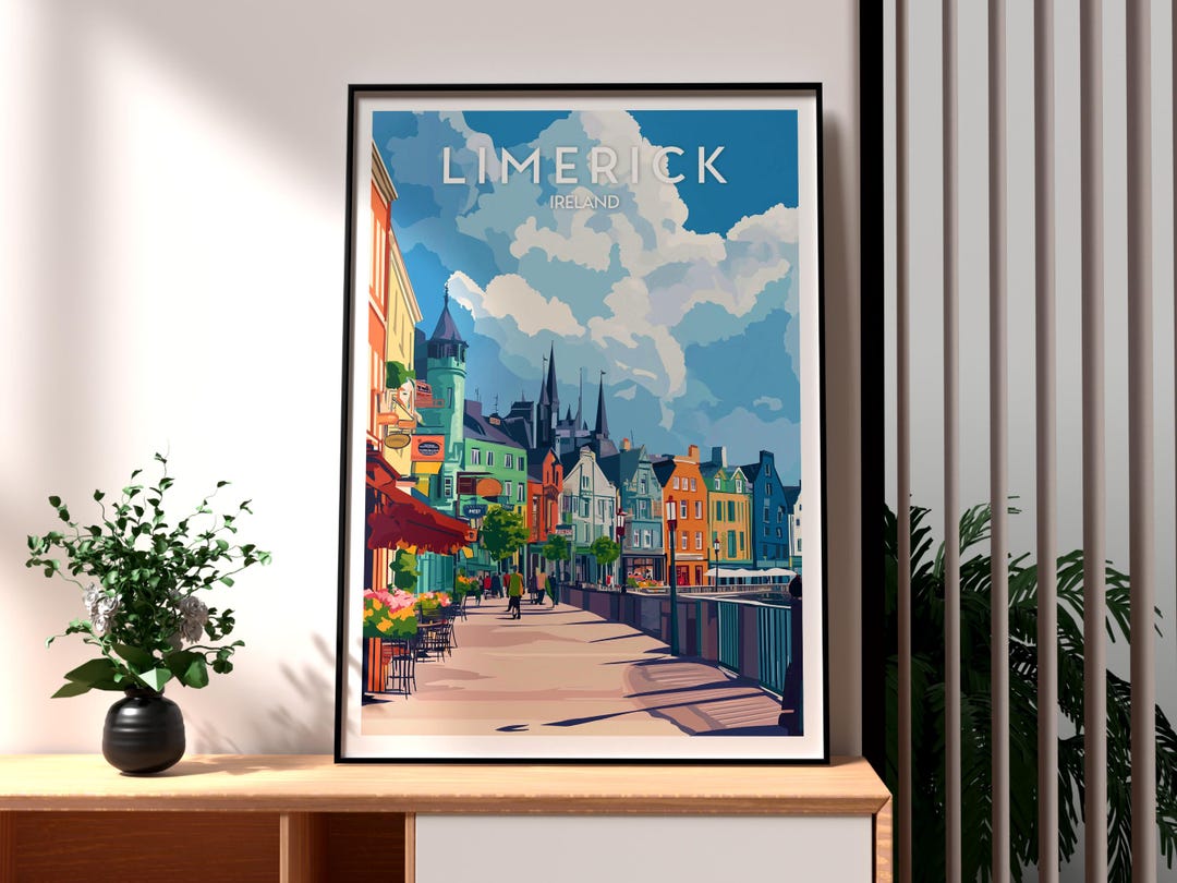 Limerick Ireland Print: Travel Poster, Republic of Ireland Wall Art - Etsy