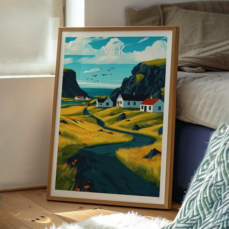 Vik Print Iceland Wall Art Vik Iceland Poster Iceland Travel Art Gift ...