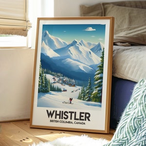 Whistler Poster Whistler Skiing Art Vancouver Poster Whistler Blackcomb ...