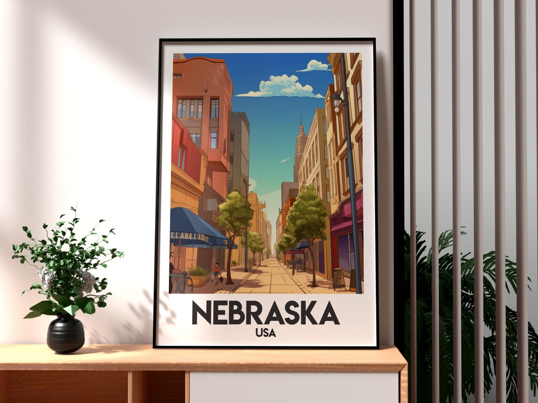 Nebraska Travel Poster: Omaha Street Art Print - Etsy