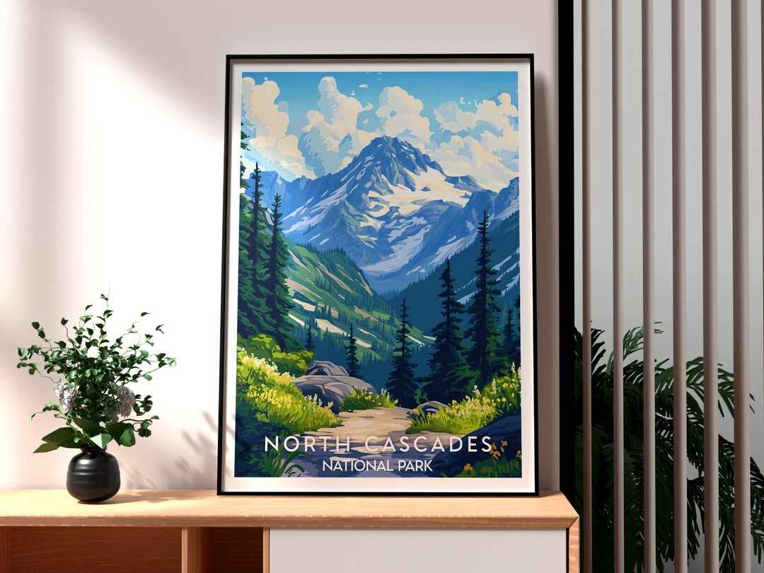 North Cascades National Park Poster North Cascades Print Washington ...