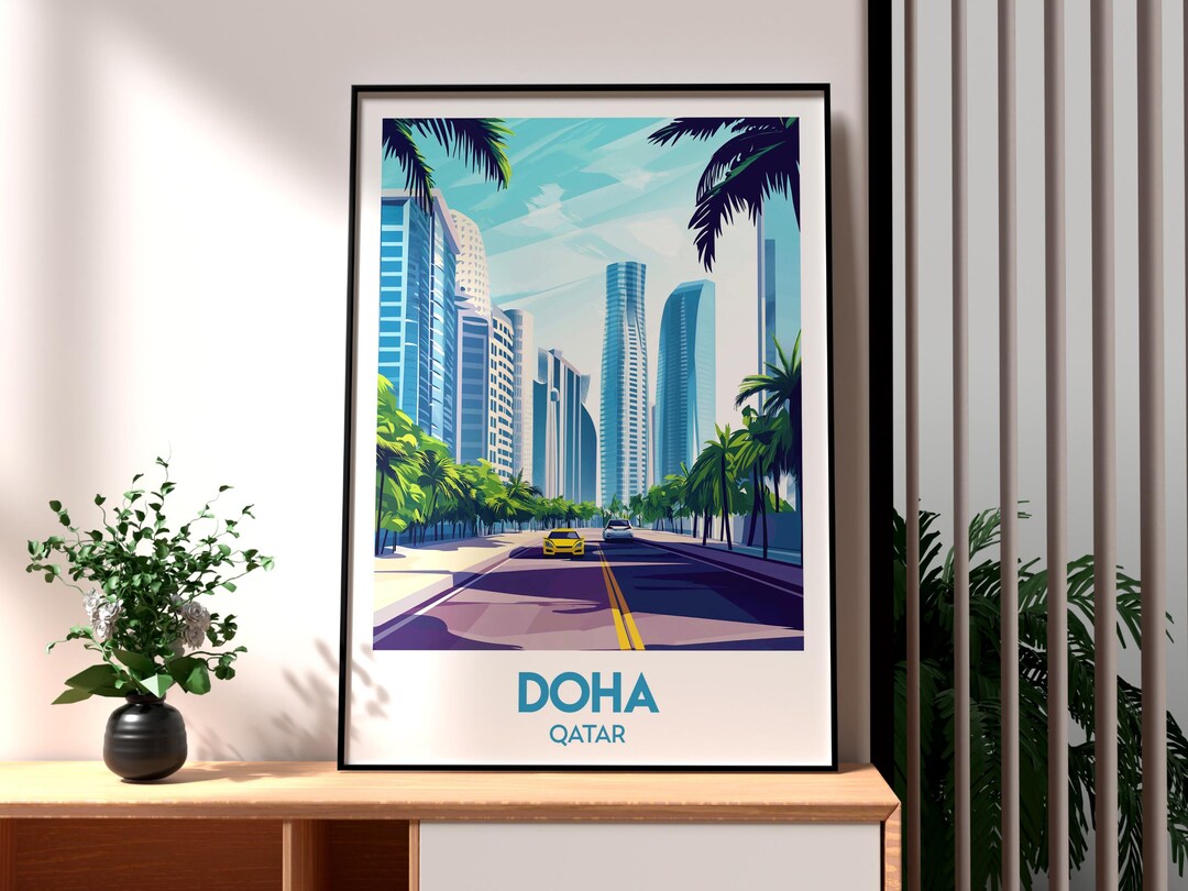 Doha Print - Doha Qatar Wall Art - Qatar Poster - Doha City Poster ...