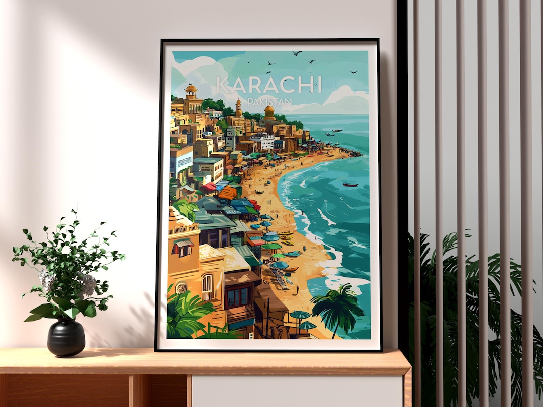 Karachi Travel Poster - Pakistan Print - Karachi Poster - Pakistan Wall ...