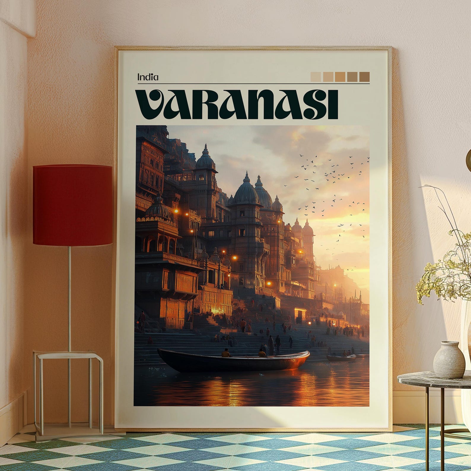 Varanasi India Travel Poster – River Ganges Art Print - Etsy