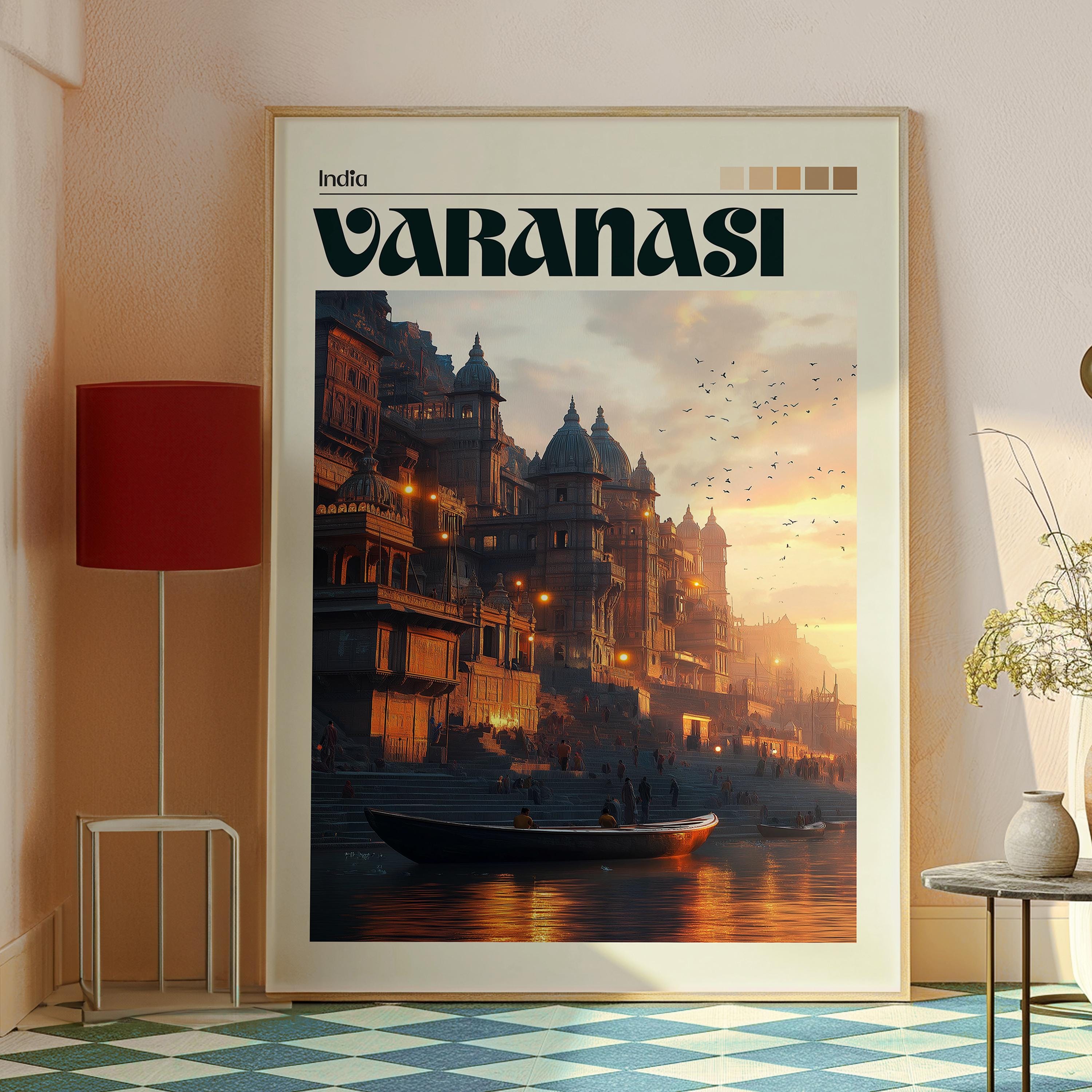 Varanasi India Travel Poster – River Ganges Art Print - Etsy