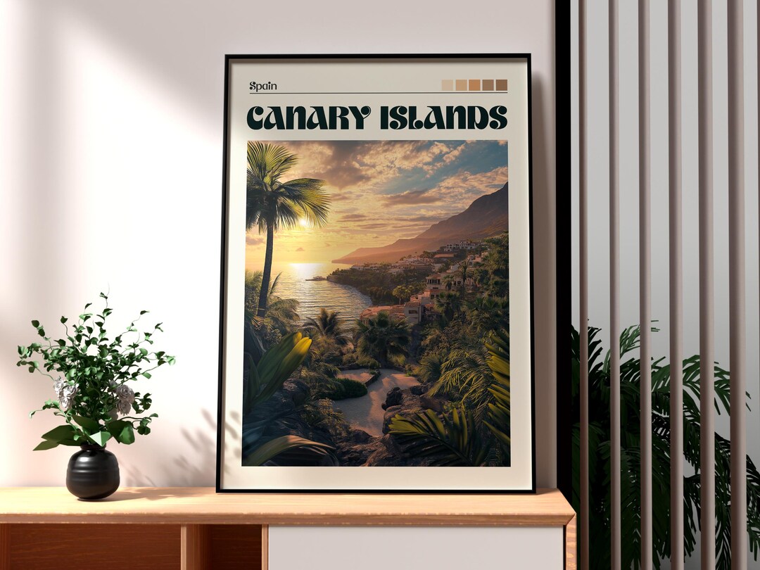 Canary Islands Poster - Tenerife Print - Lanzarote Wall Art - Travel ...
