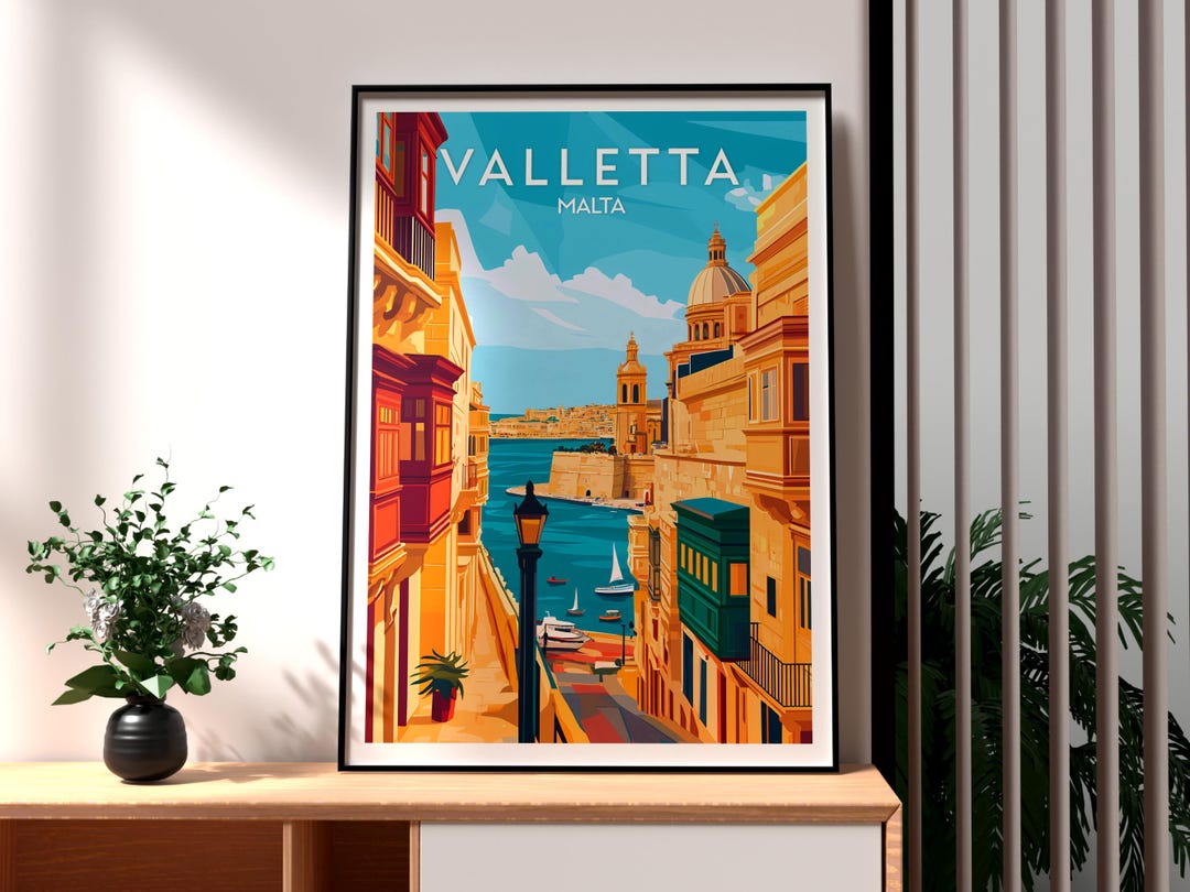 Valletta Malta Travel Poster: St Johns Cathedral Art Print - Etsy
