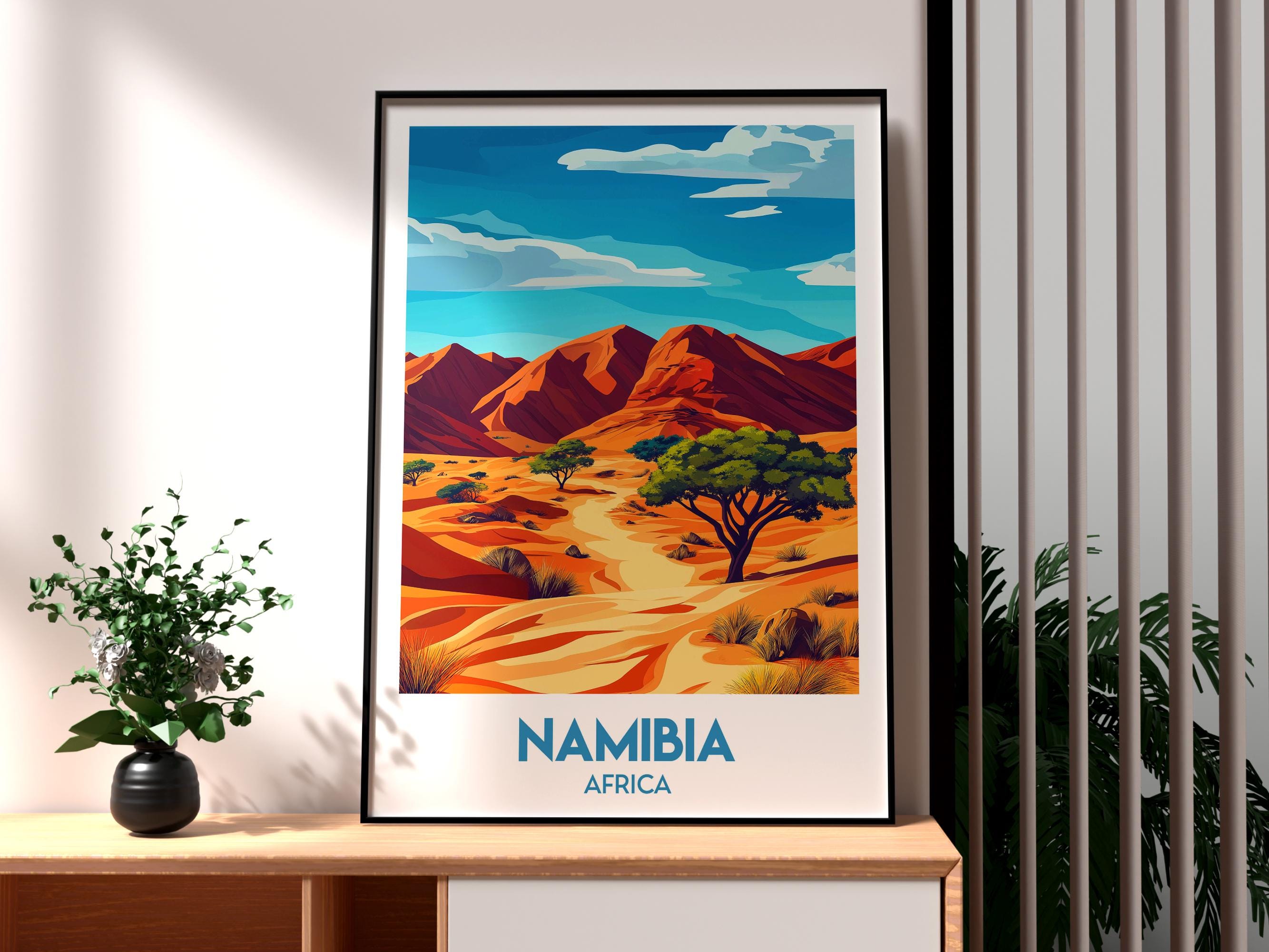 Namibia Travel Poster: Windhoek Africa Art Print - Etsy
