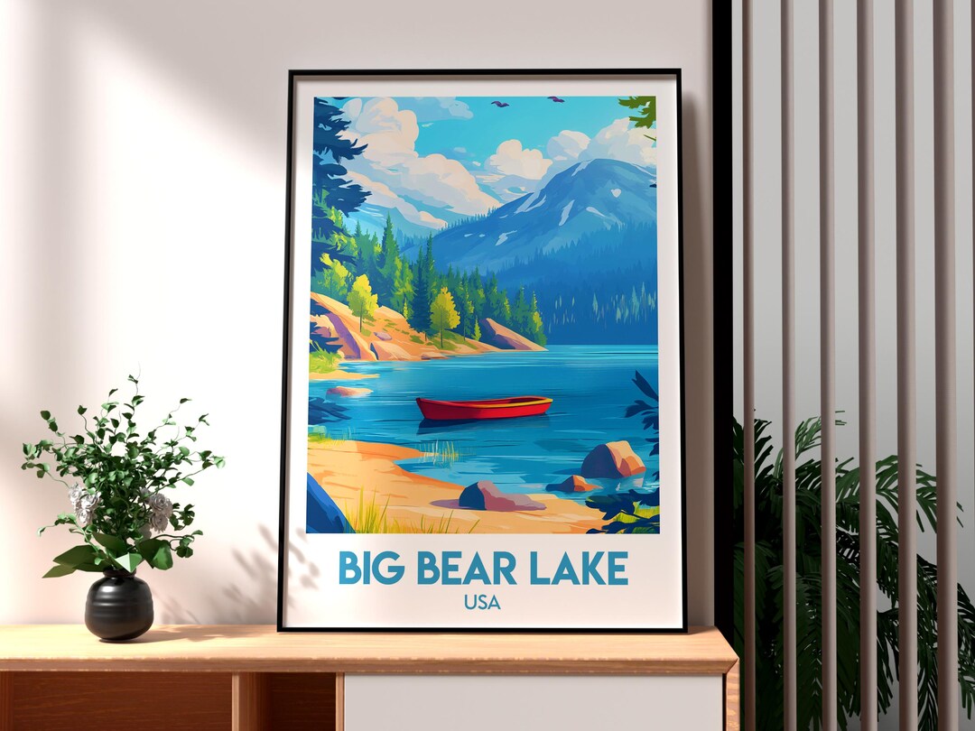 Big Bear Lake Art Print: California Travel Poster - Etsy