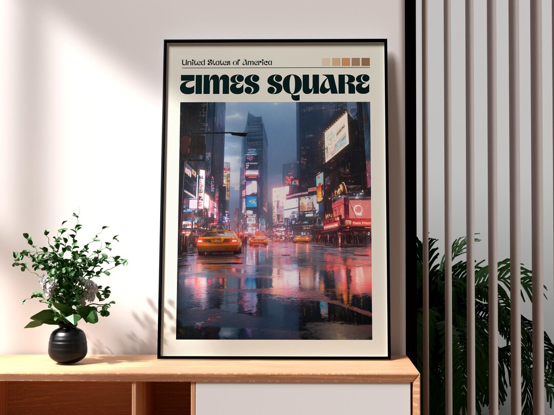 Times Square Print: New York Skyscraper Art, Travel Poster - Etsy