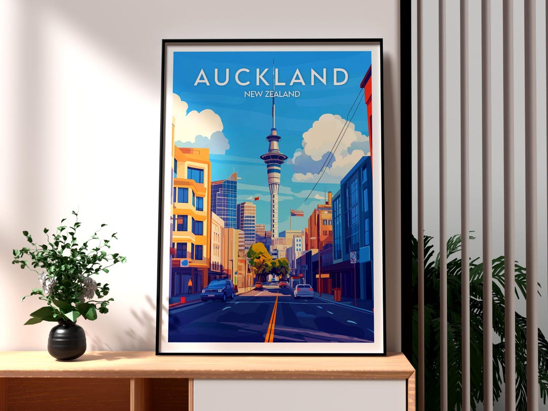 Auckland Poster - New Zealand Travel Art - Auckland Print - Auckland ...