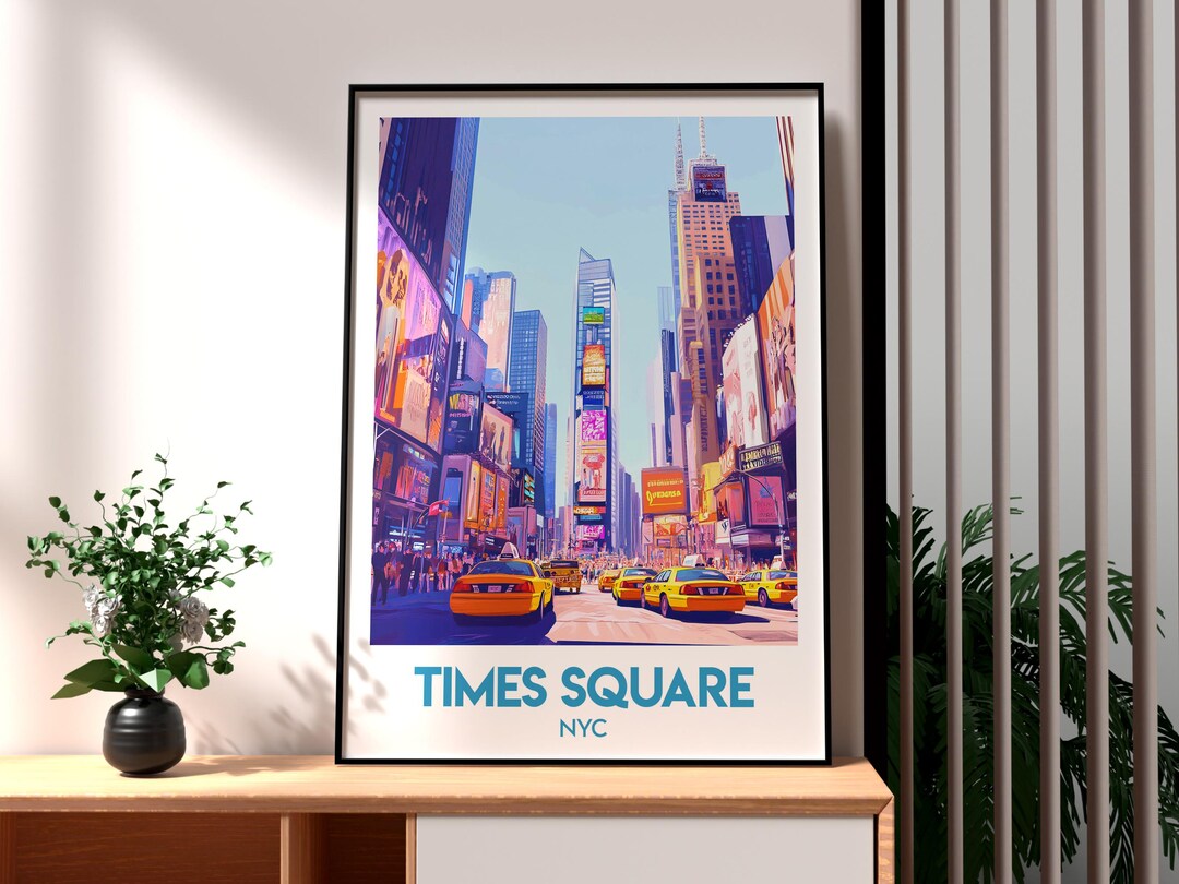 Times Square Print - New York Wall Art - New York Skyscraper Poster ...