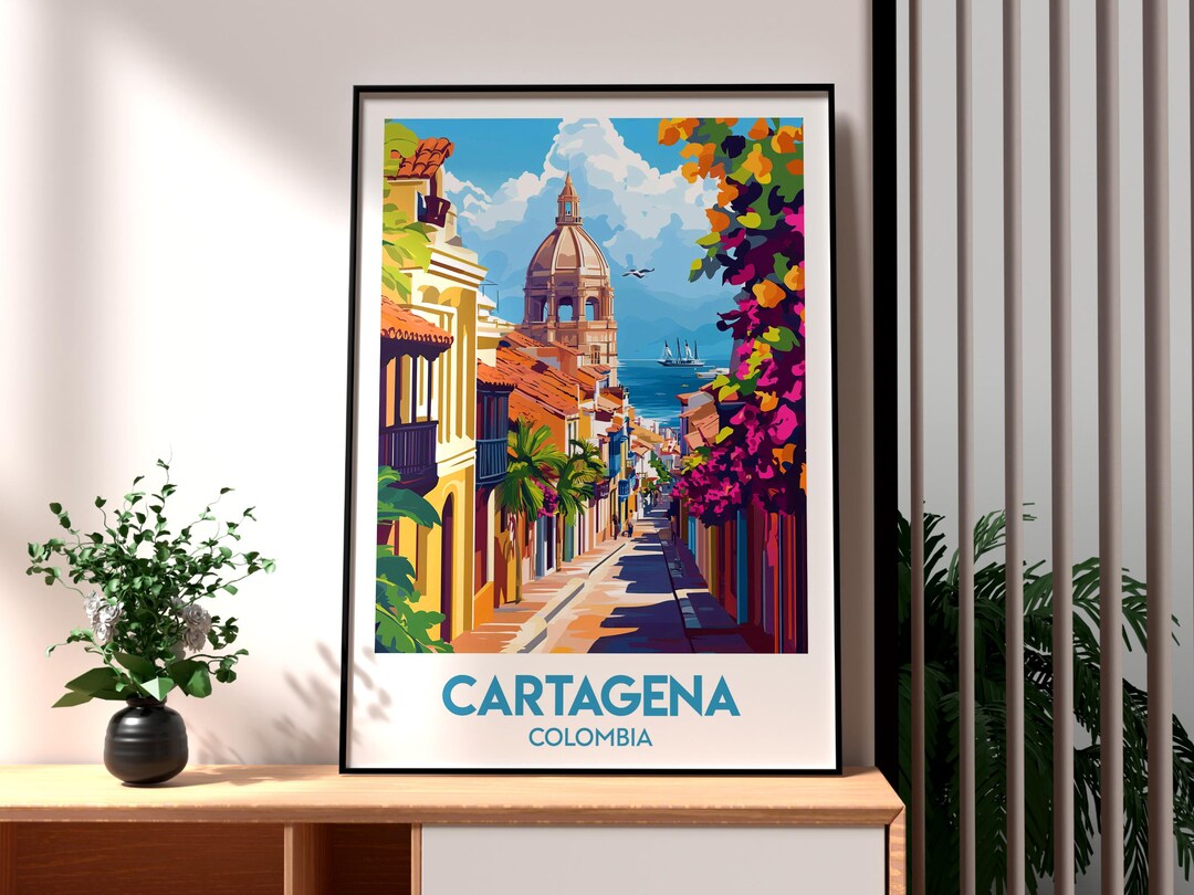 Cartagena Poster - Cartagena Art - Colombia Travel Print - Colombia ...