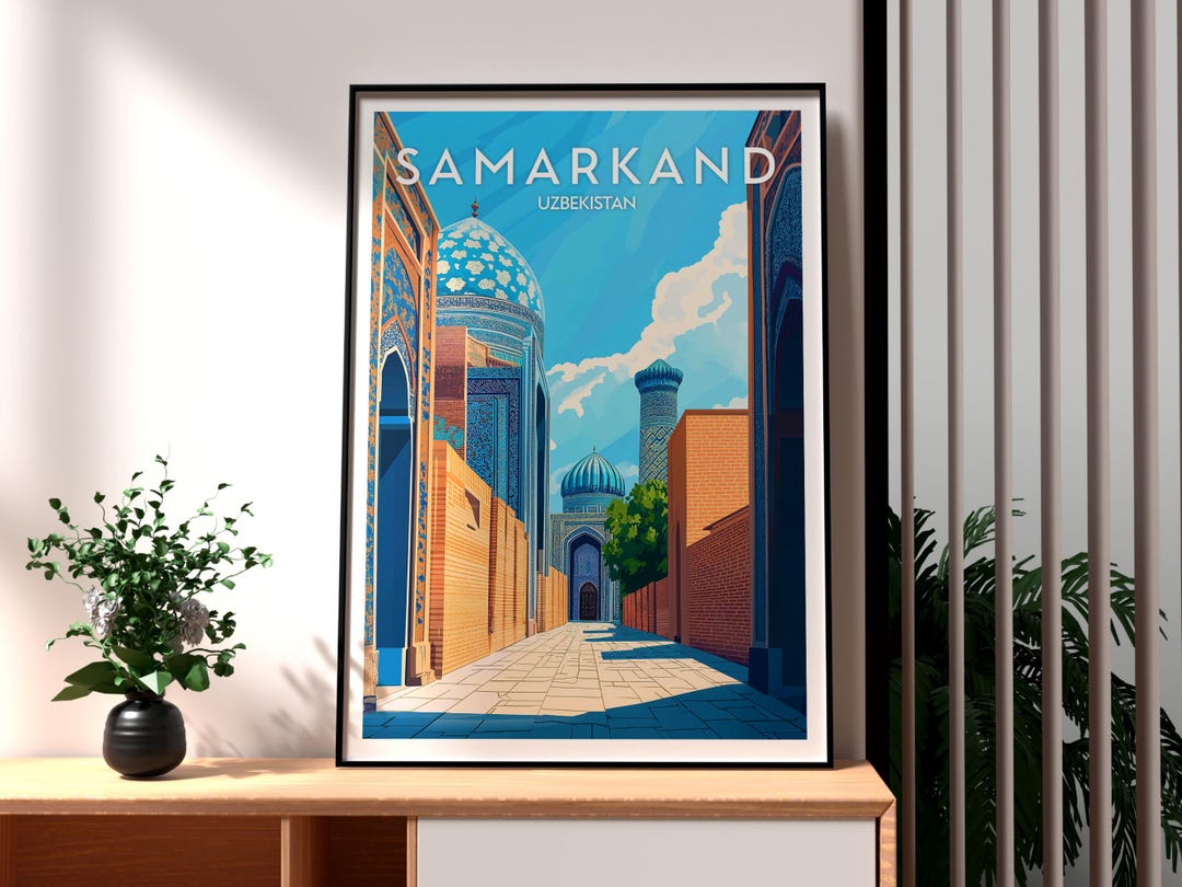 Samarkand Uzbekistan Travel Poster: Central Asia Wall Art - Etsy
