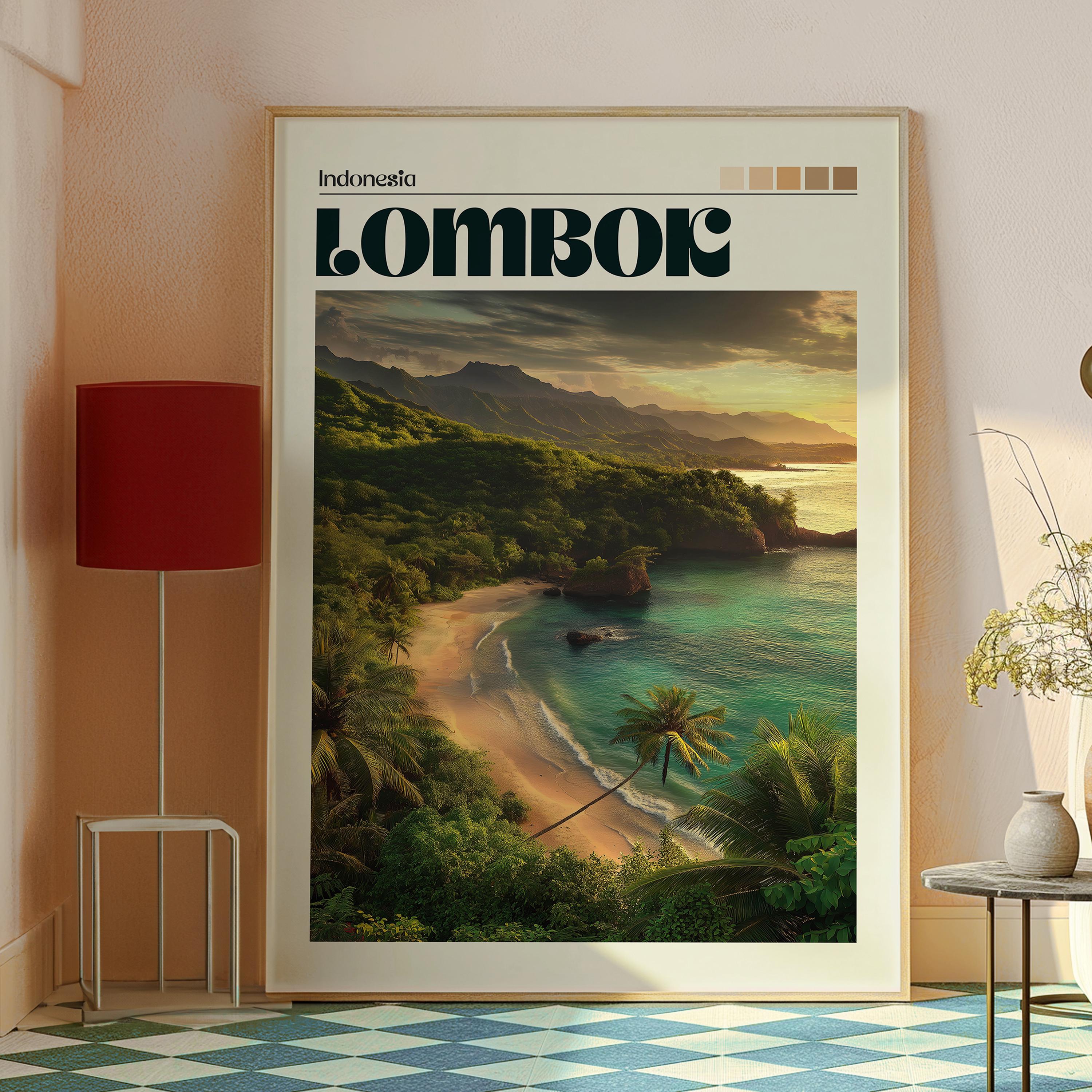 Lombok Travel Poster: Indonesia Wall Art, Surfing Print - Etsy