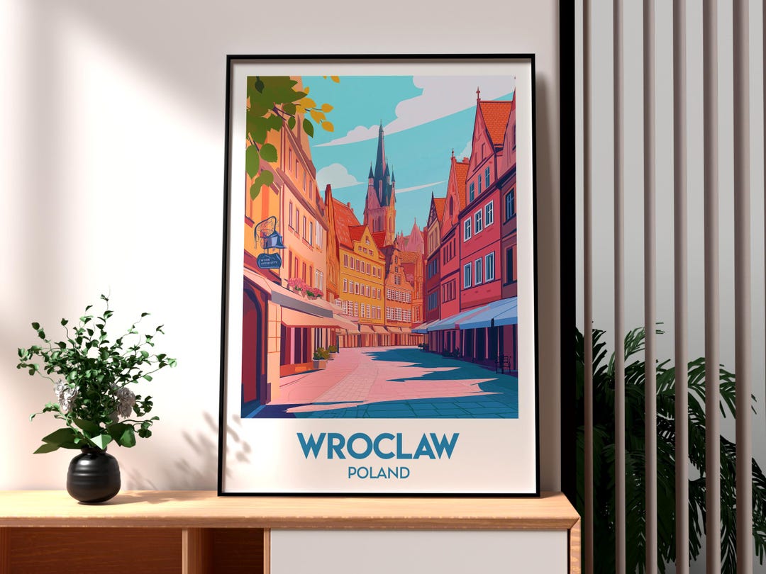 Wroclaw Poland Print: Colorful Europe City Travel Poster - Etsy