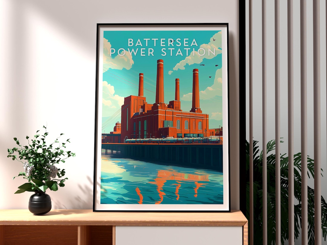 Battersea Power Station Print: London Travel Poster, UK Wall Art - Etsy
