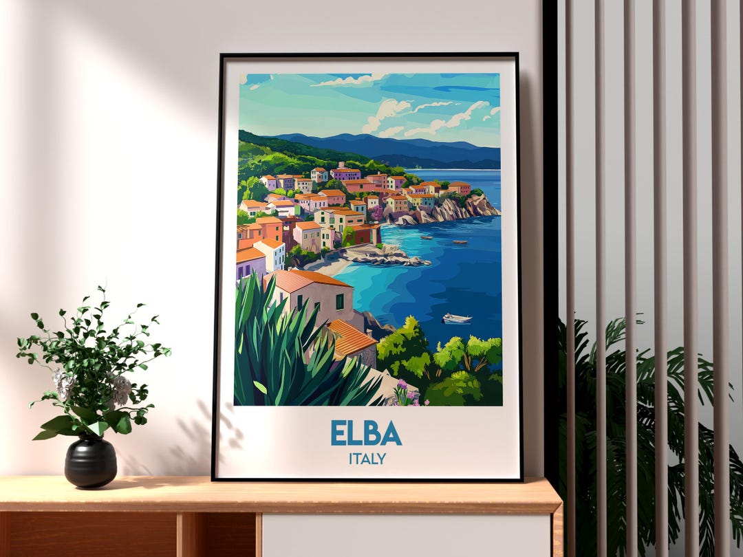 Elba Island Print: Italy Travel Poster, Tuscany Wall Art - Etsy