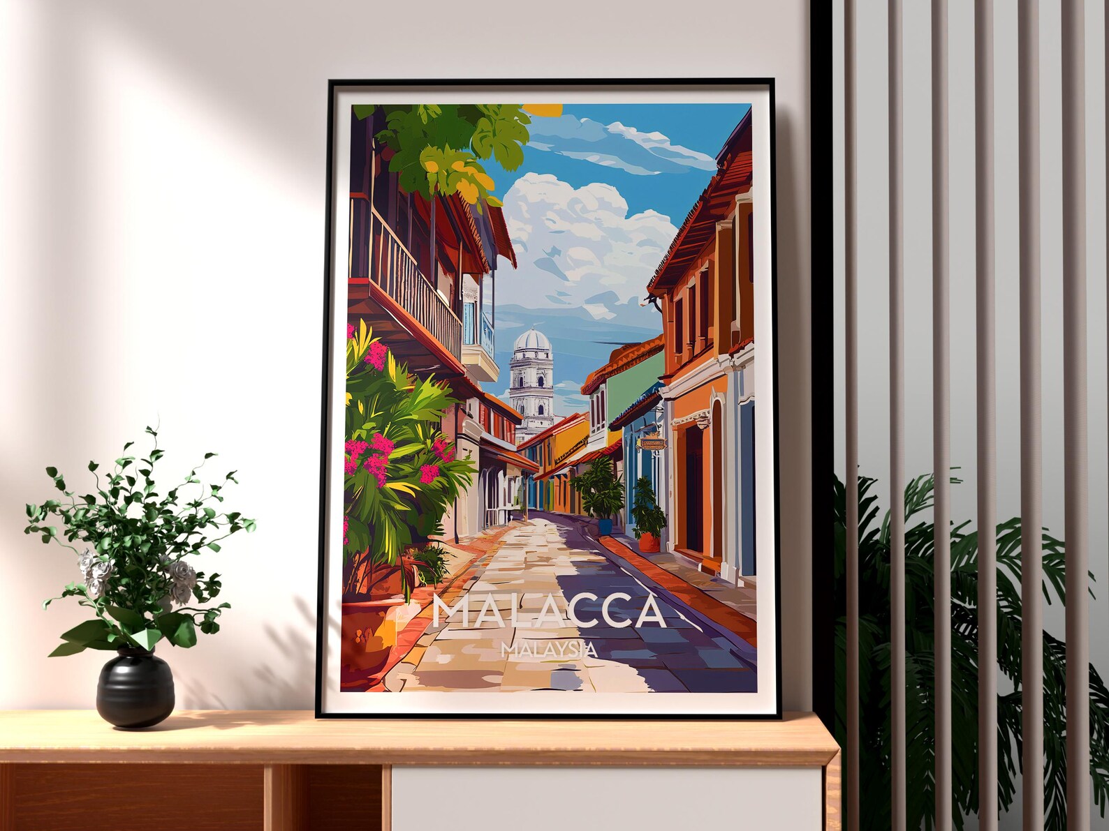Malacca Print: Jonker Street, Malaysia Travel Poster - Etsy