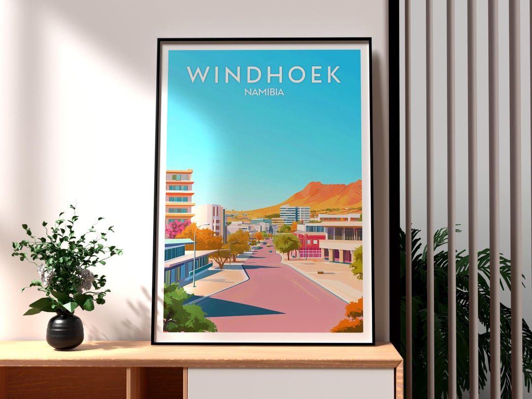 Windhoek Namibia Travel Poster: Modern Africa Art Print - Etsy