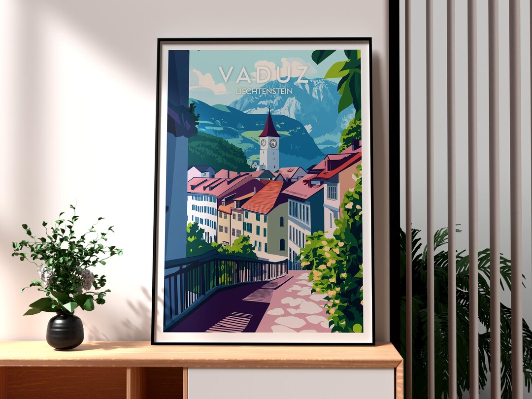 Vaduz Liechtenstein Print: Modern Travel Poster - Etsy