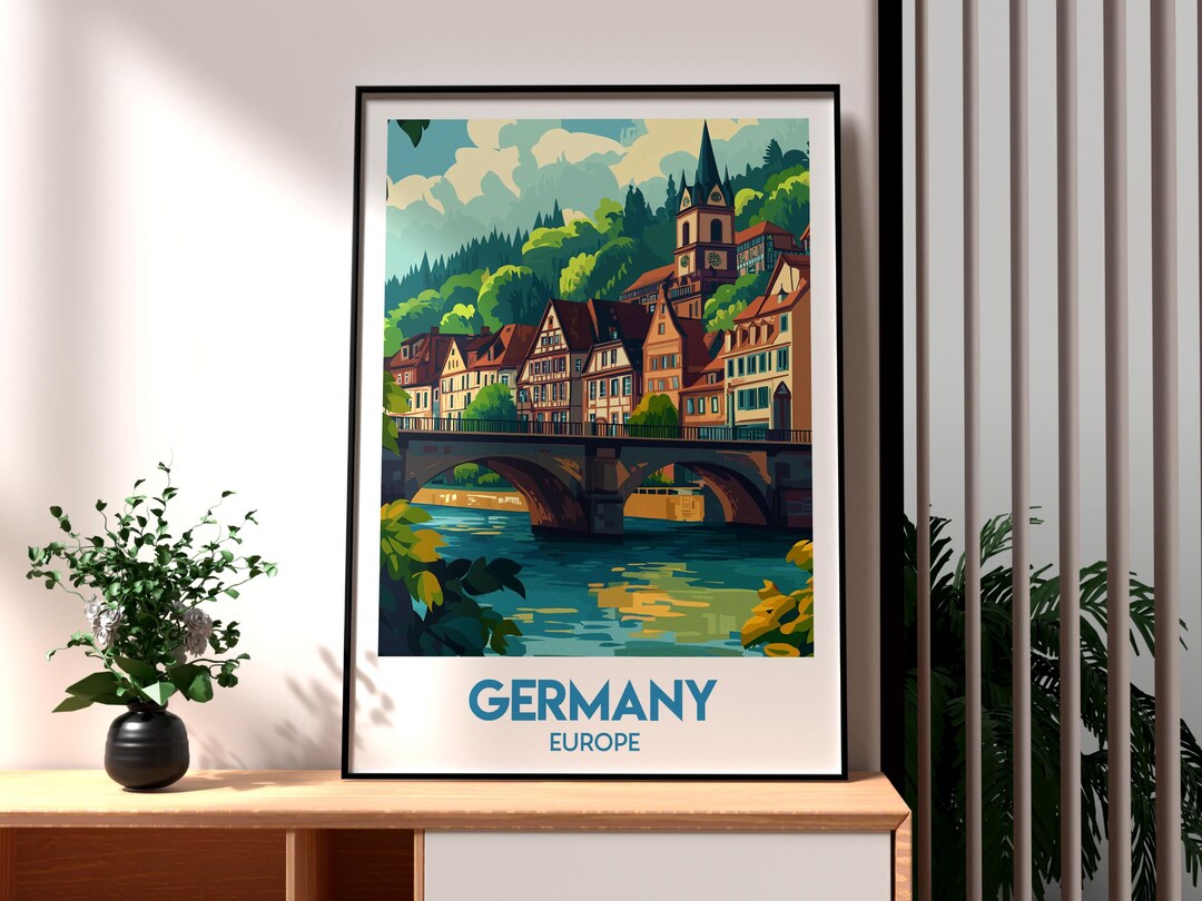 Germany Travel Poster: Modern German City Art Print - Etsy