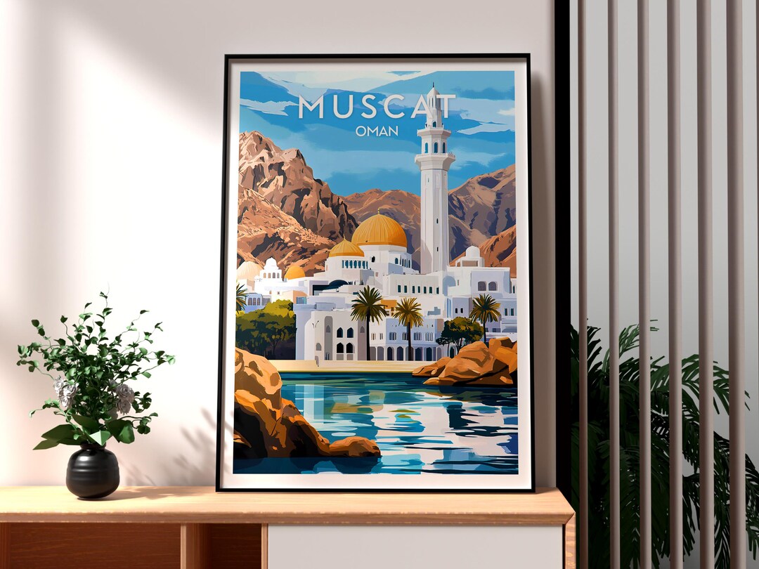 Muscat Print - Muscat Oman Wall Art - Muscat Poster - Gulf of Oman ...