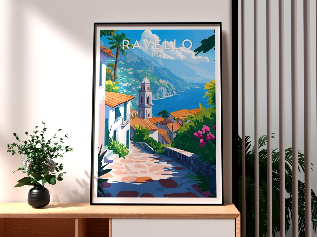 Ravello Italy Art Print: Amalfi Coast Travel Poster - Etsy