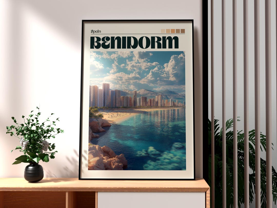 Benidorm Print - Spain Wall Art - Benidorm Poster - Alicante, Spain ...