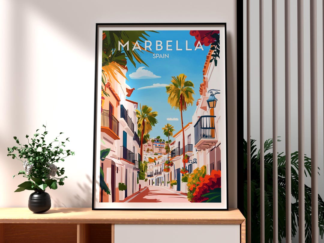 Marbella Print Marbella Wall Art Costa Del Sol Poster Travel Wall Art ...