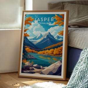 Jasper National Park Poster - Canada Wall Art - the Rocky Mountains ...