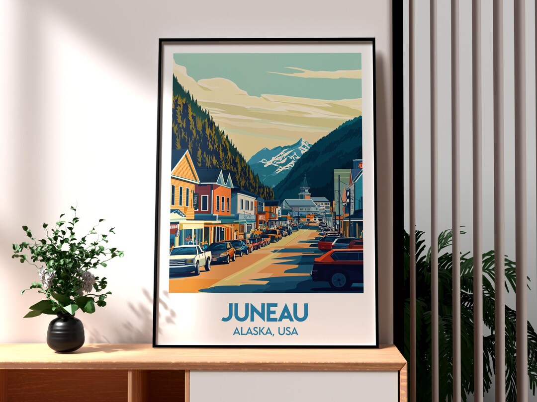 Juneau Alaska Art Print: Mountain Glacier Travel Poster - Etsy