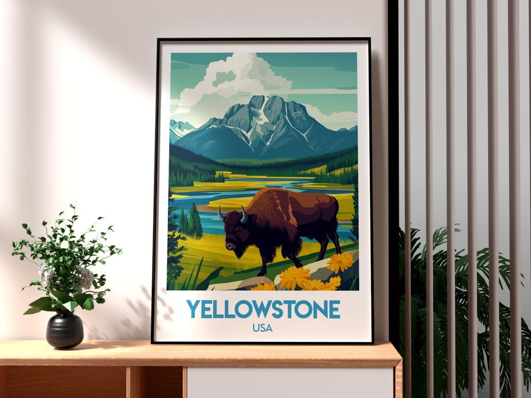 Yellowstone National Park Poster: Vintage Travel Print - Etsy