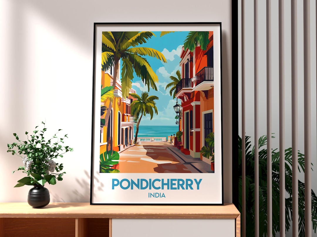 Pondicherry India Travel Poster: French Quarter Wall Art - Etsy