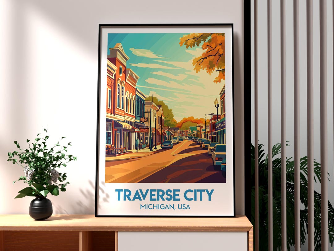 Traverse City Michigan Art Print: Travel Poster, US Wall Art - Etsy