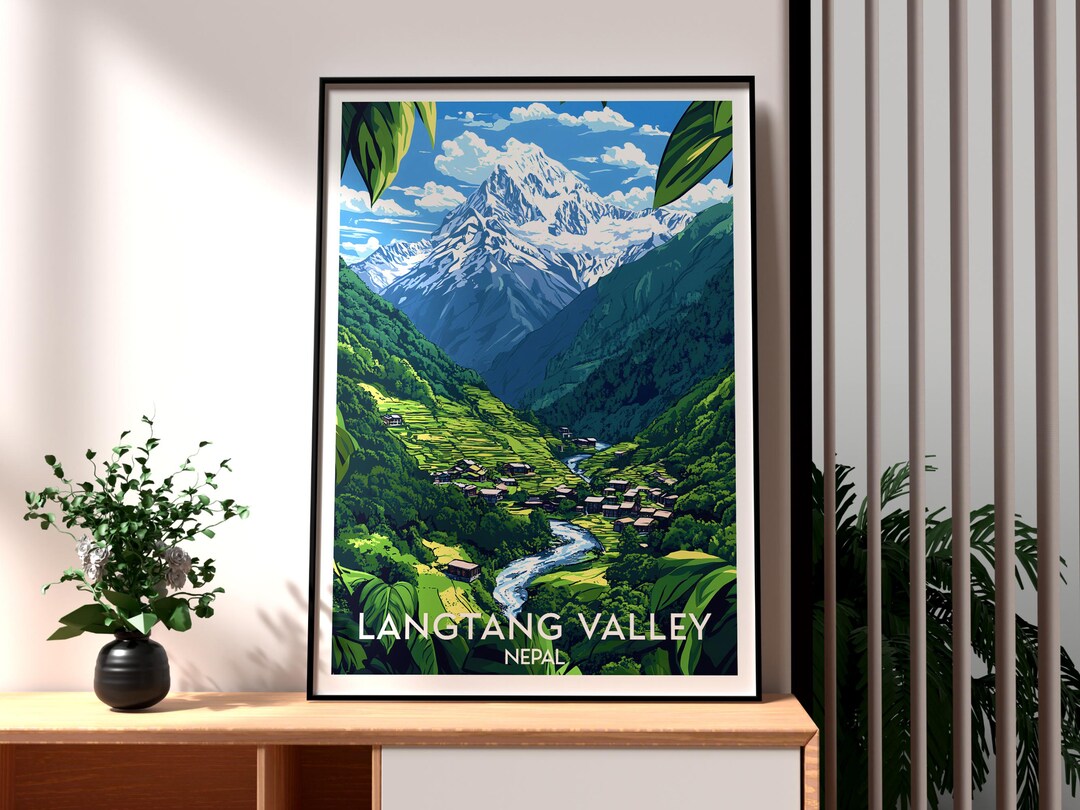 Langtang Valley Poster - the Himalayas Wall Art - Nepal Print - Everest ...