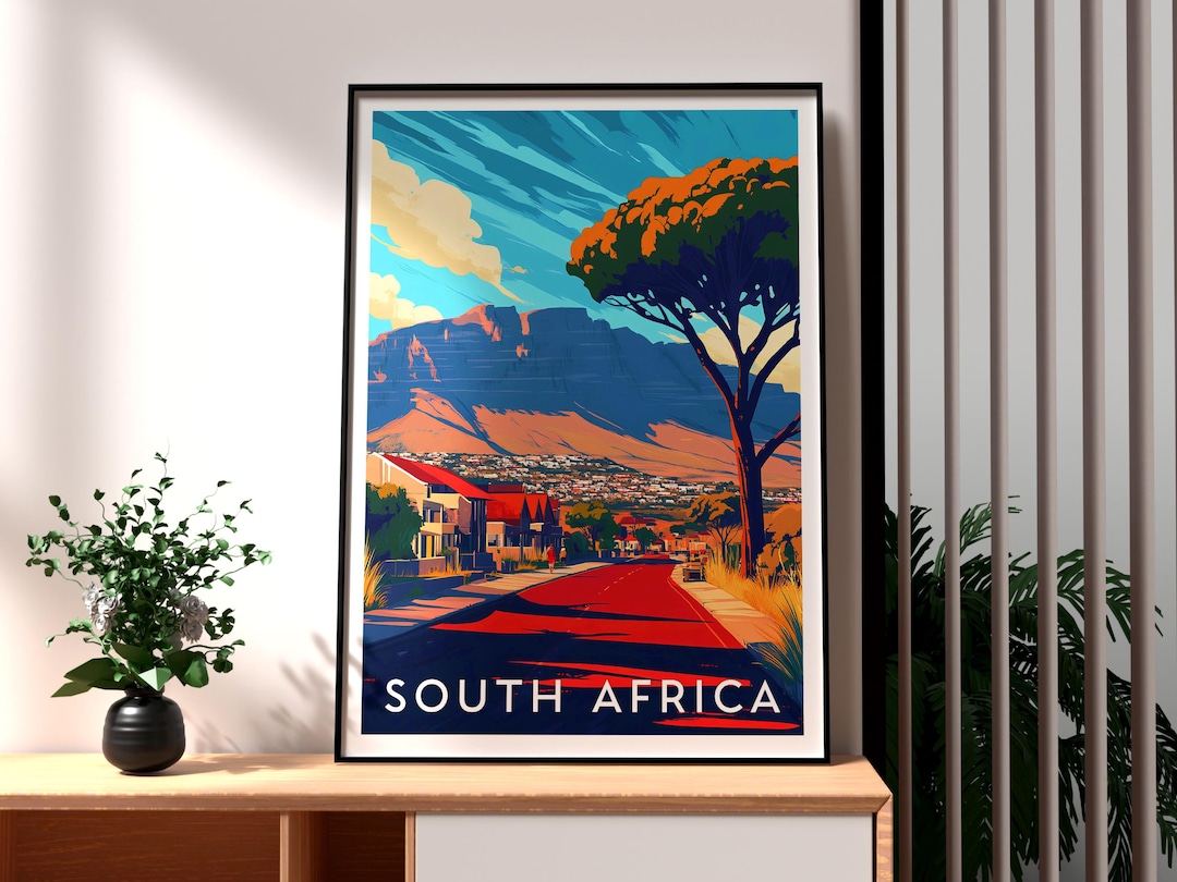 South Africa Travel Poster: Vintage Style African Art Print - Etsy