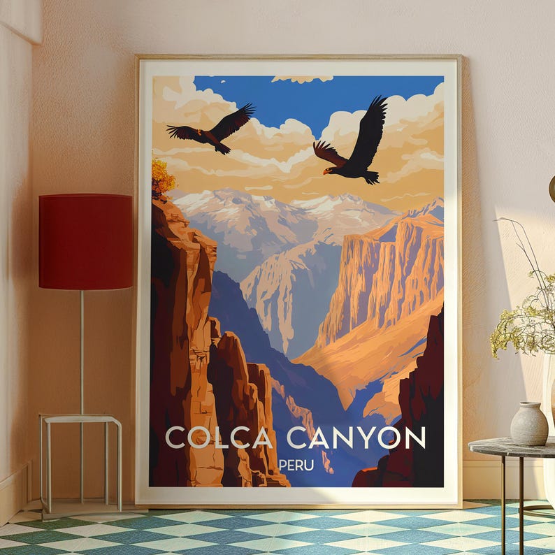 Colca Canyon Peru Travel Poster: South America Wall Art - Etsy