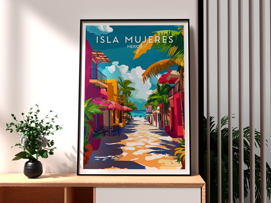 Isla Mujeres Art Print: Mexico Travel Poster, Beach Scene - Etsy
