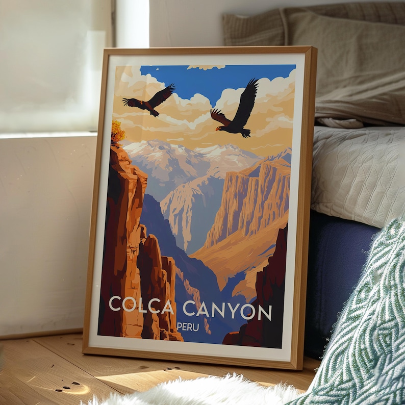 Colca Canyon Peru Travel Poster: South America Wall Art - Etsy