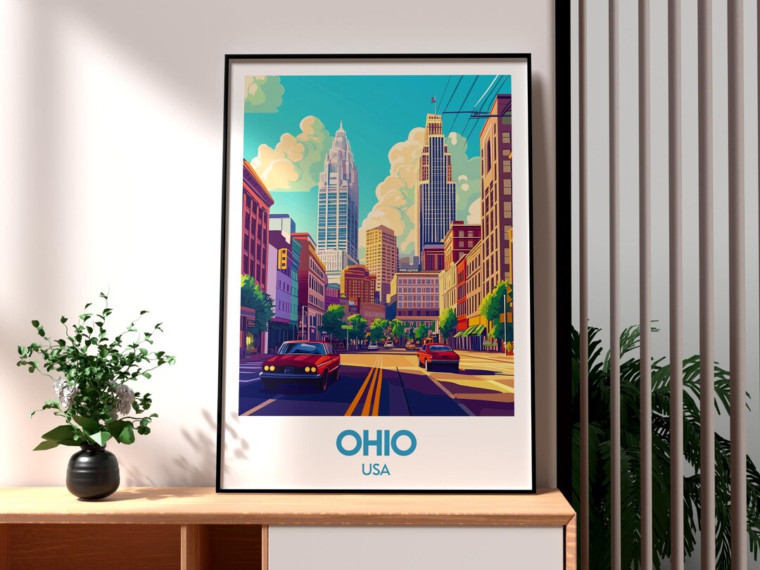 Ohio Wall Art - Ohio Print - Ohio State Poster - USA Wall Art - Gift ...