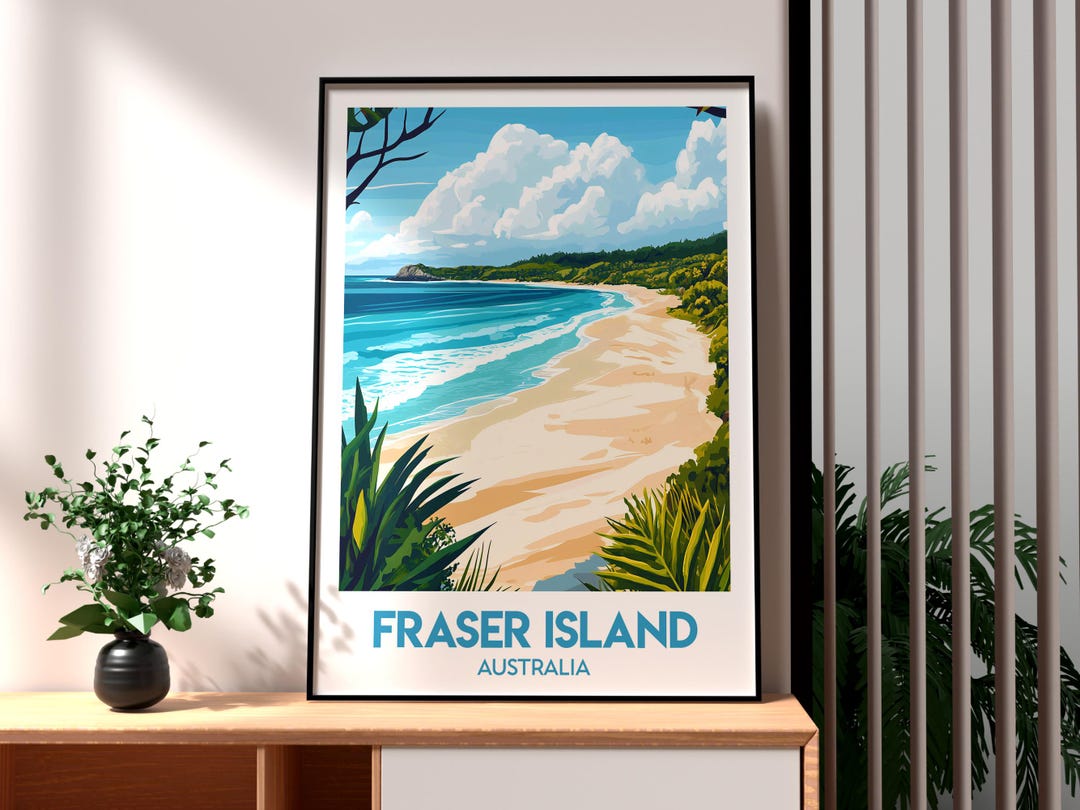 Fraser Island Art Print: K'gari Australia Travel Poster - Etsy