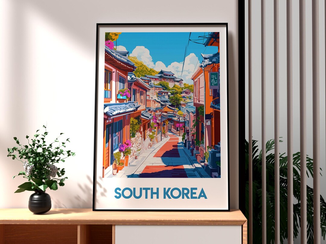 Seoul Cityscape Art Print: South Korea Travel Poster - Etsy