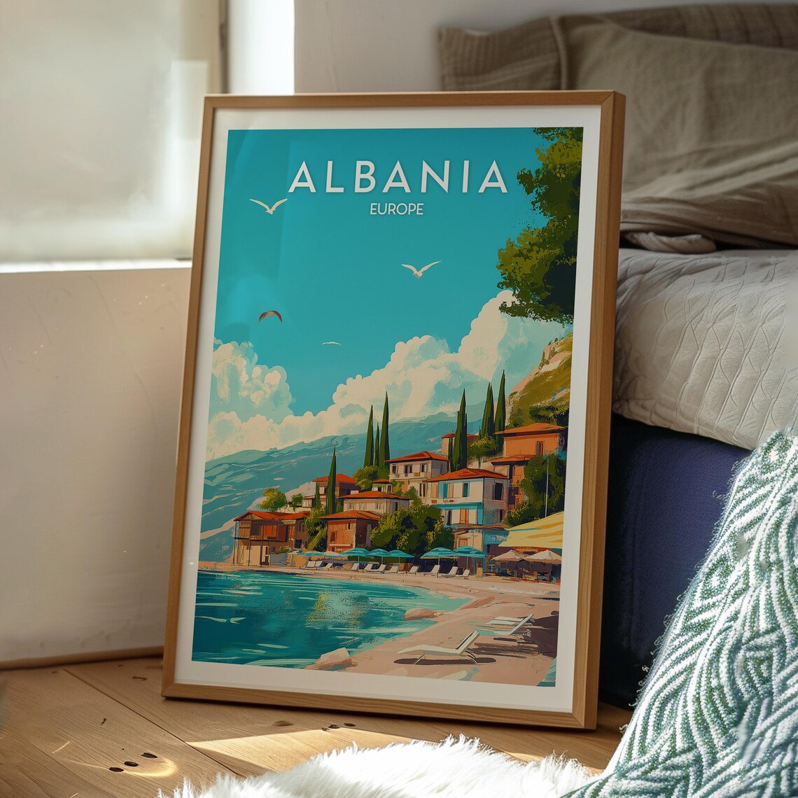 Albania Travel Poster: Coastal Art Print, Europe Wall Decor - Etsy
